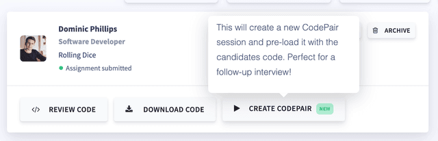 CodePair by CodeSubmit. Candidate-Friendly Live Coding Sessions.